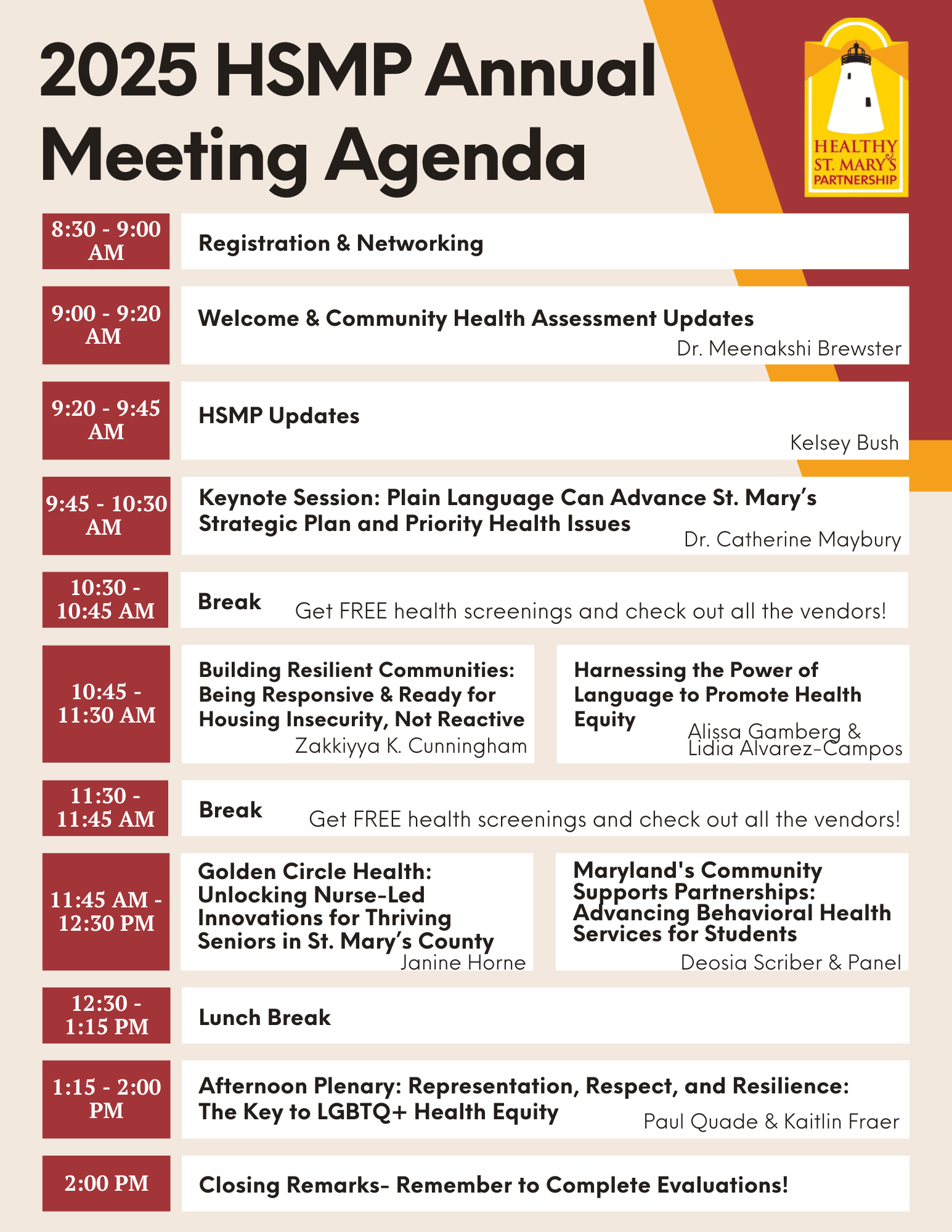 2025 HSMP Annual Meeting Agenda Final - Healthy St. Mary's Partnership